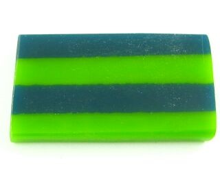 Resin, Rectangle Stripe Length, Green/Blue, 40x23mm (10pc) – St Beads